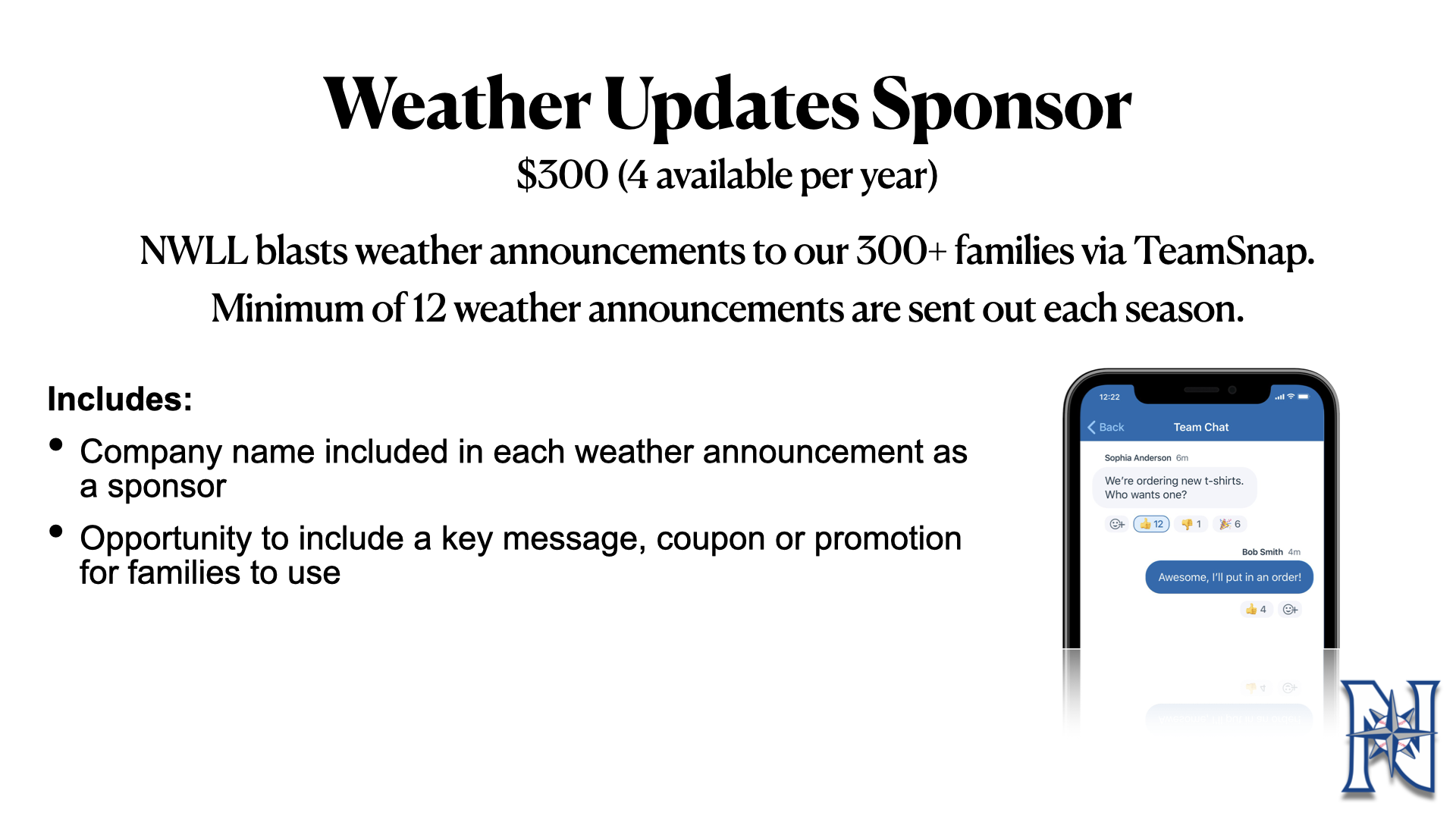 Sponsorship - North West Little League Baseball Association